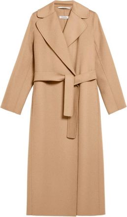 Max Mara Langer Wollmantel mit G&uuml;rtel - - Coats - Damen - Braun - S