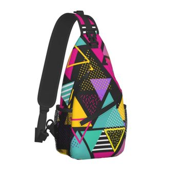 AOOEDM Umhängetasche im Retro-Stil der 80er Jahre für Damen und Herren, Crossbody-Schultertaschen, lässiger Sling-Rucksack, Brusttasche, Reisen, Wandern, Tag