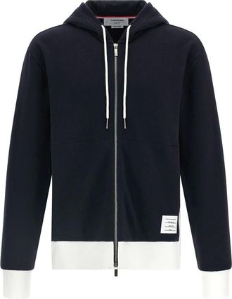 Thom Browne Homme, Sweatshirts et sweats &agrave; capuche, Bleu, Taille: XL Cotton Sweat &agrave; capuche