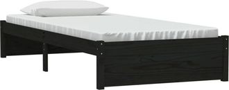 vidaXL Cadre de lit sans matelas noir bois massif 90x190 cm Vidaxl