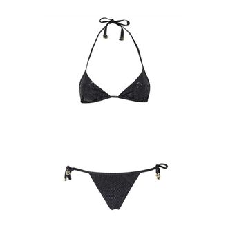 Balmain Metallisch Schwarzes Bikini - - Swimwear - Damen - Schwarzk - L