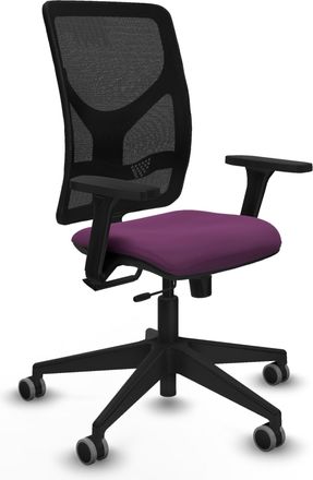 Piqueras y Crespo B&uuml;rostuhl mit hoher R&uuml;ckenlehne, mit 3D-Armlehnen, h&ouml;henverstellbare Lendenwirbelst&uuml;tze, ausgestattet mit Syncro/Traslack und Schneideschaum, Schwarz/