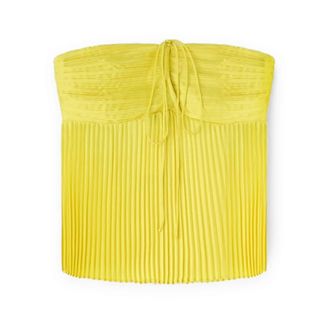 Motivi Plissiertes Satin-Top - - Tops - Damen - Gelb - S