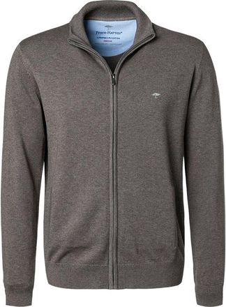 Fynch-Hatton Fynch-Hatton Herren Cardigan braun Baumwolle unifarben