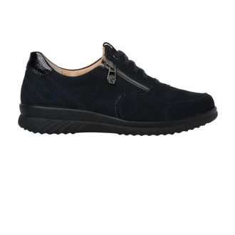 Ganter Blaue Weite Sneaker - Bequemes Nubuk - - Shoes - Damen - Blau - 37 1/2 EU