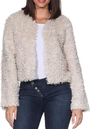 Jacqueline de Yong Damen Kunstfelljacke Plüschjacke JDYNeo Faux Fur Jacket 15355125 Tofu L