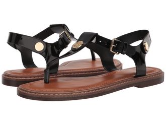 Tommy Hilfiger Flache Damen-Sandalen Bennia, Schwarz (Schwarz L), 42 EU