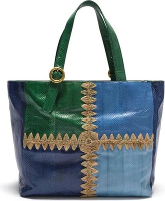 Maliparmi Maliparmi, Femme, Sacs, Bleu, Taille: ONE Size Patchwork Thread Shopping Bag