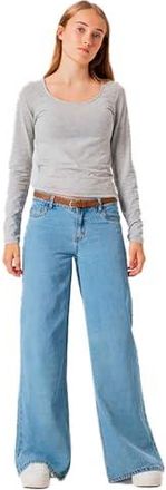 LMTD Limited Lmtd Femme Wide Nlfkizza DNM LW Pantalon Large Noos, Bleu Jeans Clair, 176 EU