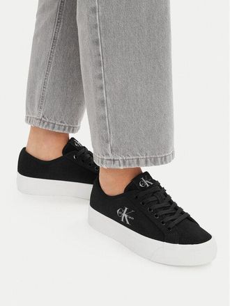 Calvin Klein Sneakers Vulc Flatf Laceup Suede HW0HW03088 Schwarz