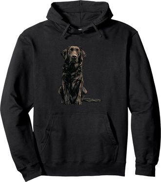 Whyitsme Design Flach beschichteter Retriever-Hund Illustration Pullover Hoodie