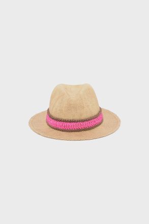 Gerard Darel Chapeau en raphia &agrave; bande color&eacute;e - NIRMA - Fuchsia