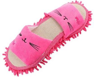 Beaupretty Pantoufles Serpillères pour Femmes Doux et Lavables Pantoufles Microfibre Réutilisables Design Animal Mignon Confort Intérieur pour Nettoyage Sols