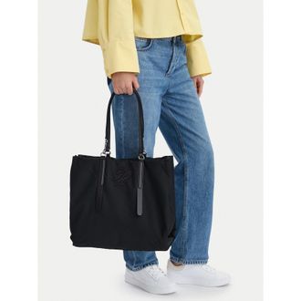 Tommy Hilfiger Handtasche Tommy Hilfiger Th Elevated Nylon Tote AW0AW18406 Schwarz