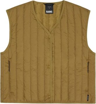 Rains Femme, Vestes, Brun, Taille: 38 FR Banja Short Liner Vest