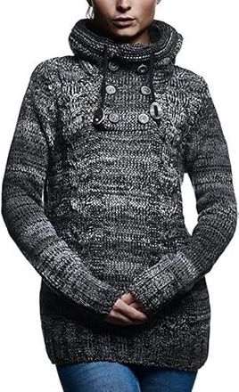 LEIF NELSON Pull &agrave; Capuche pour Femme Slim Fit &agrave; Manches Longues Noir Pull en Tricot Hommes Hiver Sweat &agrave; Capuche Pull &agrave; Capuche &agrave; Manches Longues LN20227D Noir 3