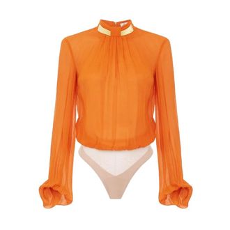 Elisabetta Franchi Georgette Body - - Tops - Damen - Orange - L