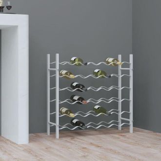 vidaXL Weinregal f&uuml;r 36 Flaschen Wei&szlig; Metall Vidaxl