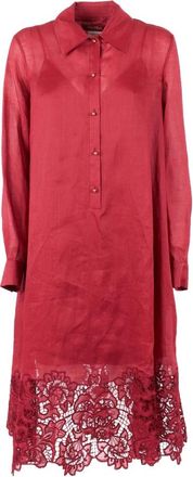Max Mara Femme, Robes, Rouge, Taille: 38 FR Mela Shirt Dress