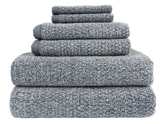 Everplush Company Diamond Jacquard (Set mit 6 Teilen) Badetuch-Set, Dusk (Graublau)