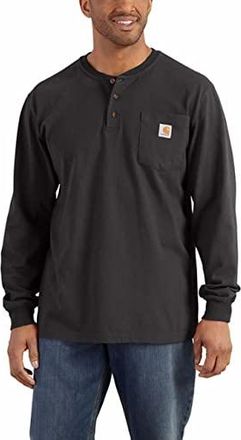 Carhartt Work in Progress Workwear Long Sleeve Henley Pocket T-Shirt utilitaire de travail, Black, XX-Large Homme