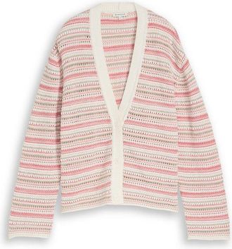 Tom Tailor Cardigan Pullover & Strickjacken Loose Fit Cardigan mit Streifenmuster