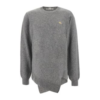 Comme Des Gar&ccedil;ons Logo Asymmetric Wool Knit - - Knitwear - Herren - Grau - M