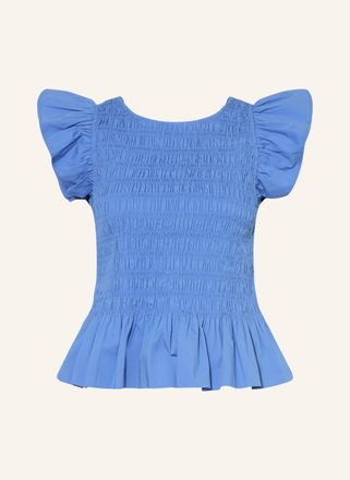 Ganni Blusenshirt Mit Volants blau