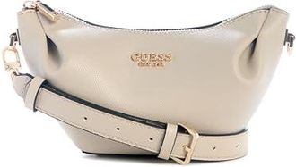 Guess Femme Amorette Top Zip Shoulder Bag Sac à bandoulière, Taupe Clair, Taille Unique