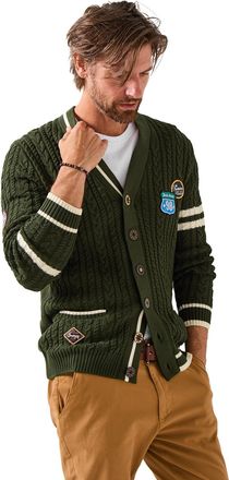 Joe Browns Herren Classic Preppy V-Neck Cardigan Strickjacke, gr&uuml;n, L