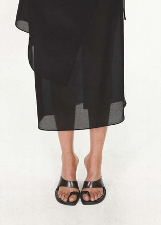 Mango Ledersandale mit Blockabsatz schokolade - Damen - 36 - MANGO