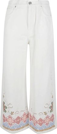 Max Mara Femme, Pantalons, Blanc, Taille: 34 FR Pantalon Court Cinq Poches