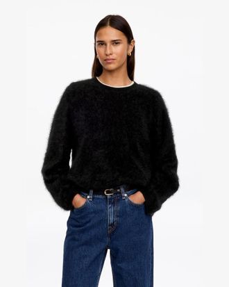 Arket Pullover Aus Geb&uuml;rstetem Kaschmir -Schwarz