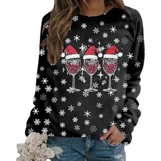 Generic Sweat-Shirt Homme Femme sans Capuche léger et Doux Toucher imprimé Discret Coupe Droite Urbain Quotidien idéal (Black, XXL)