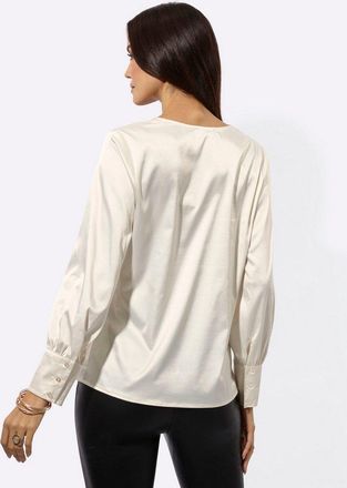Cr&eacute;ation L Klassische Bluse Satin-Bluse Langarm