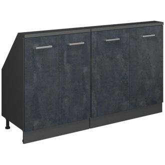 Vicco Dachschr&auml;genschrank-Set Rion, Schwarz Beton/Anthrazit, 2er Set, Vicco