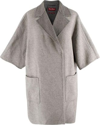 Max Mara Studio Grey Short Sleeve Wool Peacoat Size XS