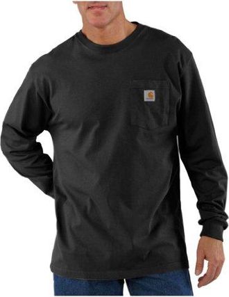 Carhartt Work in Progress Workwear Long Sleeve Pocket T-Shirt Utilitaire de Travail, Black, XXL pour des Hommes