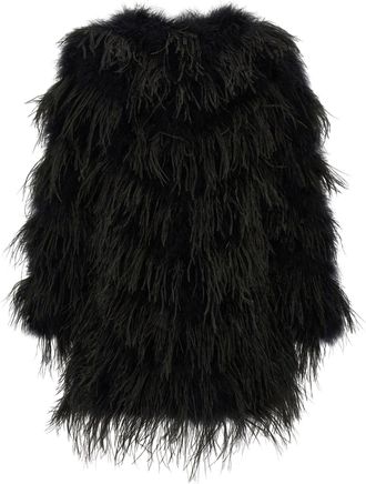 Yves Salomon Caban Coat - Black