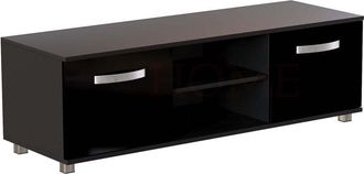 Home Discount Home Discount - Cosmo TV-Schrank mit 2 T&uuml;ren, modern, Hochglanz, 120 cm, Schwarz