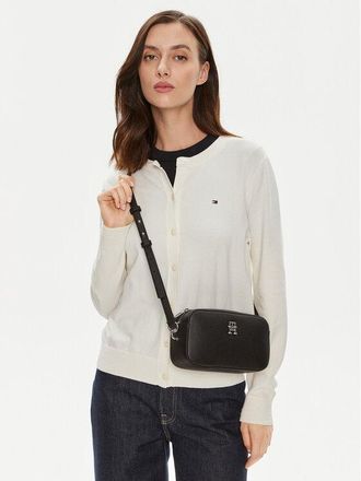 Tommy Hilfiger Handtasche Th Emblem Camera Bag AW0AW15179 Schwarz