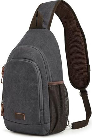 S-Zone Homme Sac &agrave; Dos &agrave; Bandouli&egrave;re RFID Sac &agrave; Bandouli&egrave;re en Toile R&eacute;sistante &agrave; Leau Sac de Poitrine Moyen Sac &agrave; Dos D&eacute;contract&eacute; avec Poche pour T&eacute;l&eacute;phone 