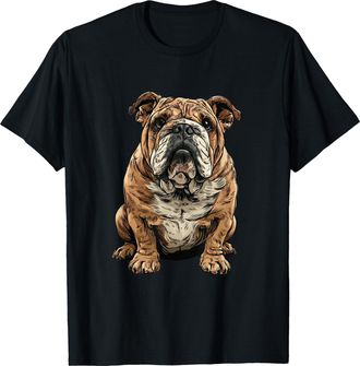 Whyitsme Design Brindle Bulldogge Hund Illustration T-Shirt