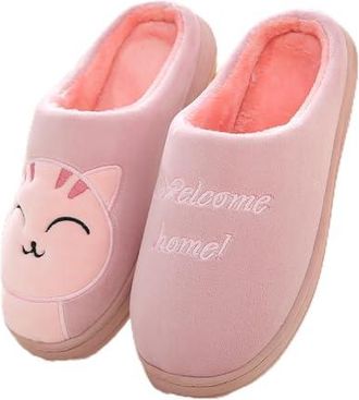 Generic Pantoufles pour femme - En peluche chaude - Antidérapantes - Douces et douillettes - Pour lhiver - Pour lintérieur et lextérieur - Mousse à mémoire de
