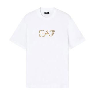 Emporio Armani Emporio Armani Ea7, Homme, Tops, Blanc, Taille: L T-shirt ras du cou en jersey de coton Premium Label