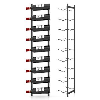 Giantex Giantex Weinregal aus Metall, Wandmontage, vertikales Regal f&uuml;r 9 Weinflaschen, Weinhalter f&uuml;r K&uuml;che, Wohnzimmer, Restaurant, Schwarz, 109 x 22 x 13,5
