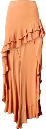 Andamane Femme, Jupes, Orange, Taille: 42 FR Camelia Cascade Maxi Skirt