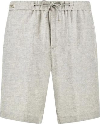 Paul & Shark Homme, Shorts, Gris, Taille: XL Shorts en Lin avec Cordon de Serrage