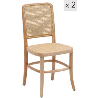 Nordlys Nordlys - Lot de 2 Chaises de Salle a Manger Scandinave en Bois Massif