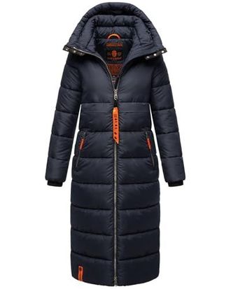 Navahoo Veste dhiver longue pour femme - Manteau dhiver matelass&eacute; chaud - B926, bleu marine, 3XL